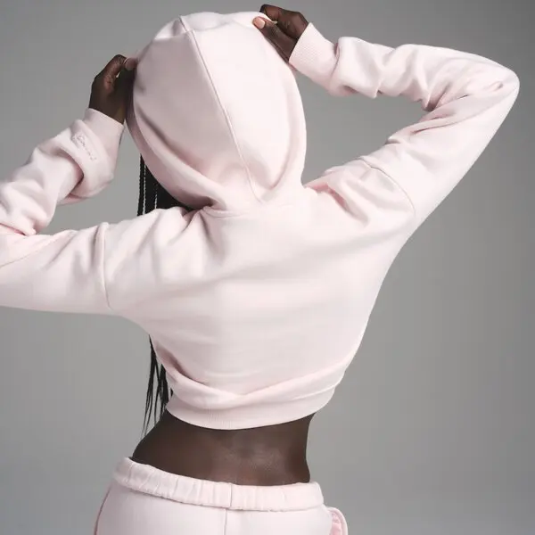 Skims Cotton Fleece Shrunken Hoodie - Barely Pink | Editorialist